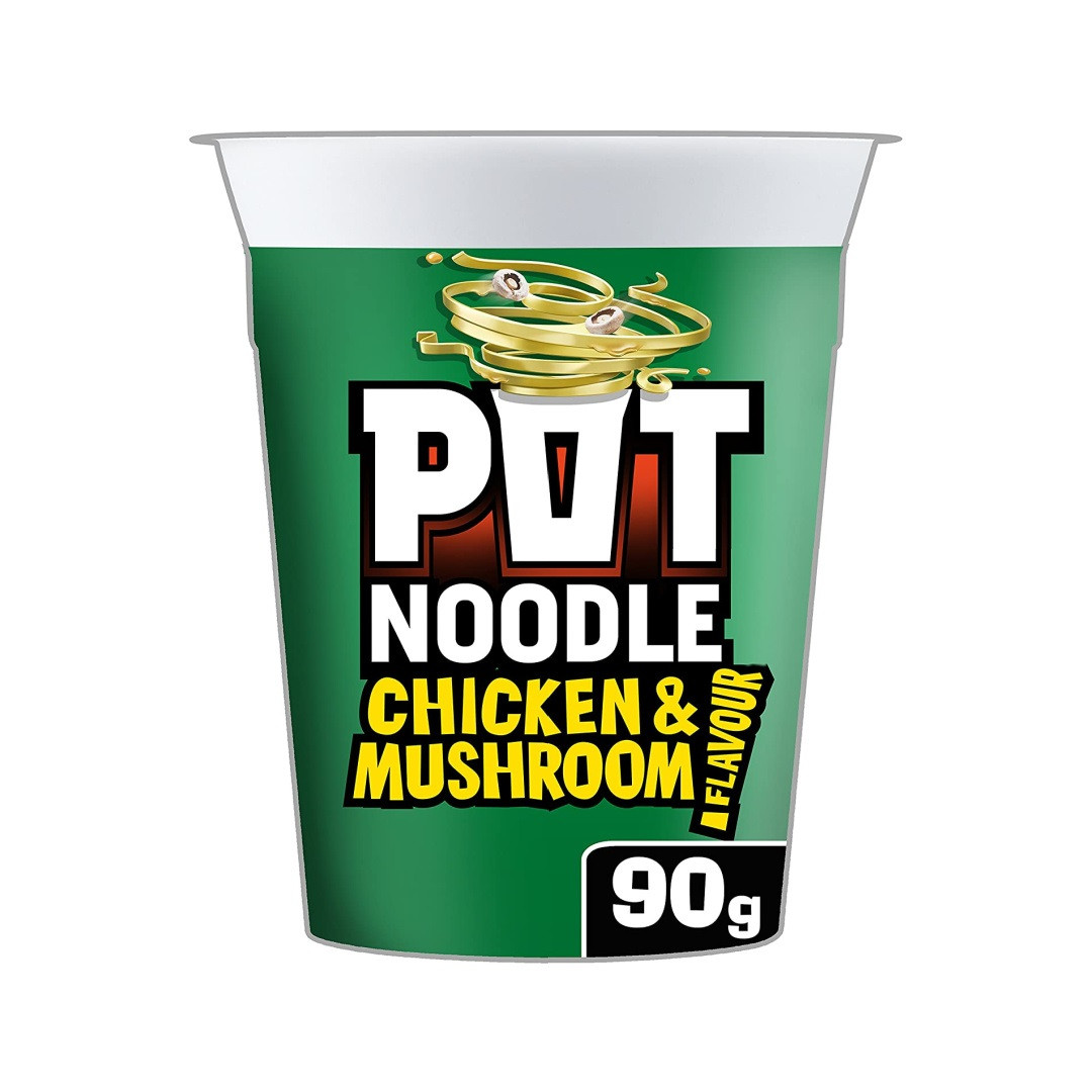 Pot Noddle Chicken & Mushroom 90g, British Pot Noodle Chicken ...