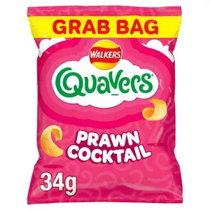 C164 Walkers Quavers Prawn Cocktail Crisps Large Bag 34g x30 10/11/24