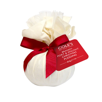 Coles Luxury Cloth Wrap Christmas Pudding - Brandy, Port & Walnut 908g