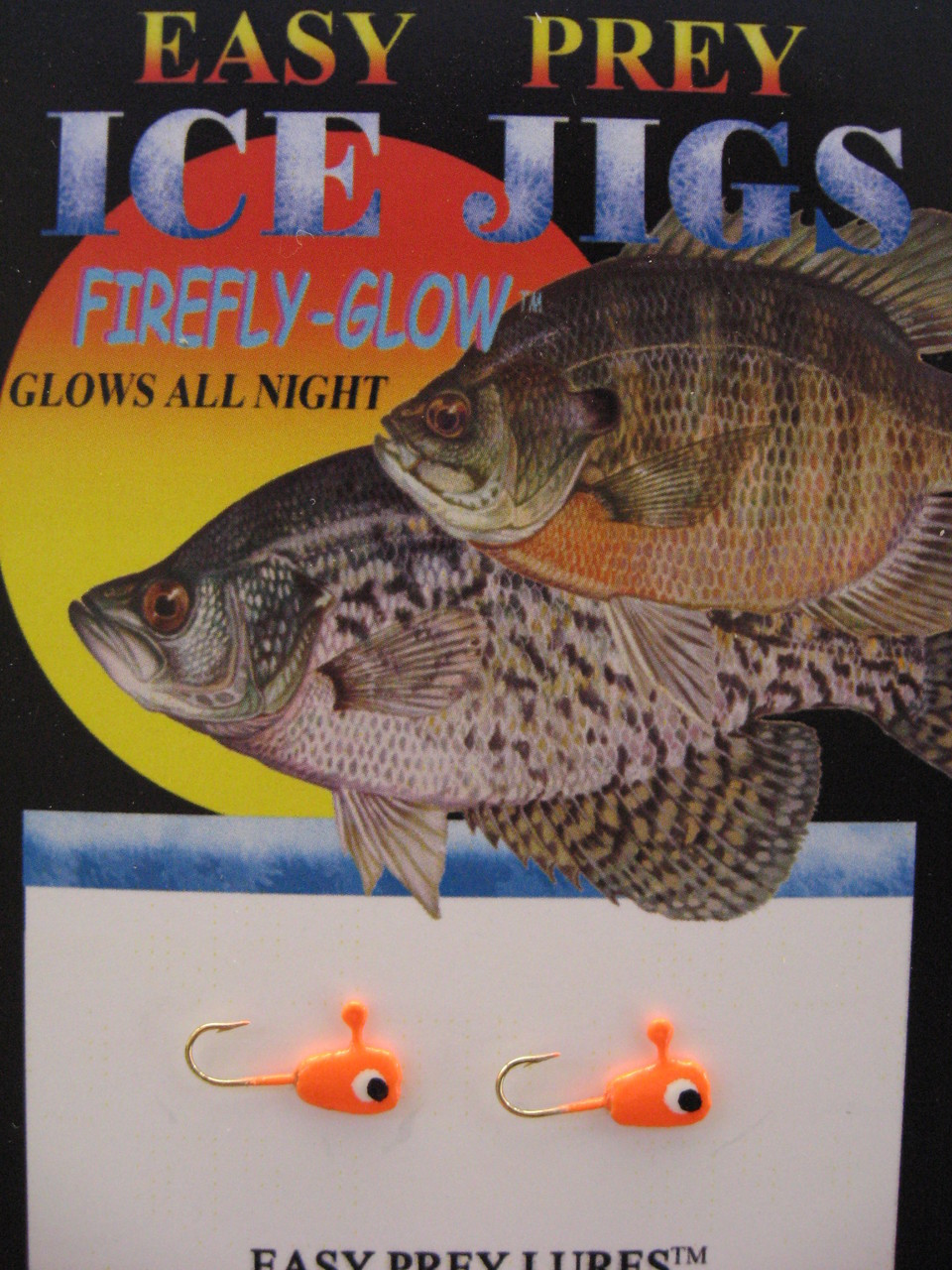 ICE FISHING JIGS #12 MICRO MINNOW ORANGE GLOW / EASY PREY LURES ...