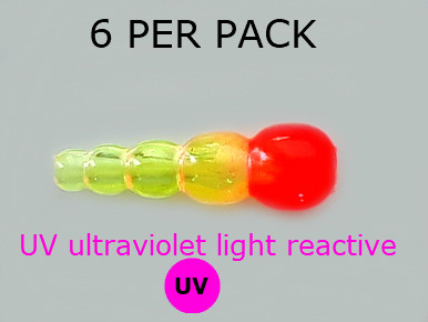 UV REACTIVE STACK BEADS TRANS.CHART/RED - walleyesupply.com
