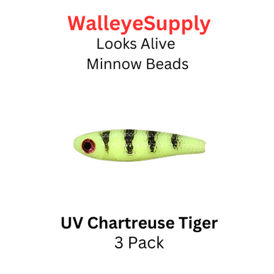 Looks Alive Minnow Beads UV CHARTREUSE TIGER MINNOW - walleyesupply.com