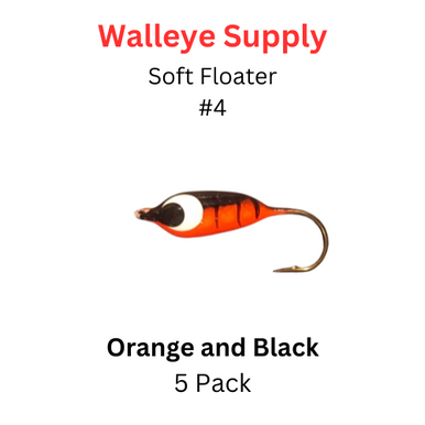 Floating Jig Heads #4 hook ORANGE and BLACK - walleyesupply.com