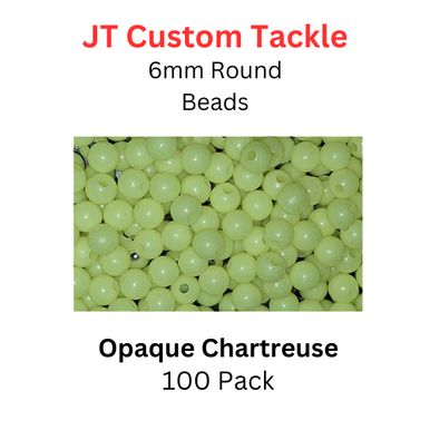 JT 6mm OPAQUE CHARTREUSE Beads 100/PK - walleyesupply.com