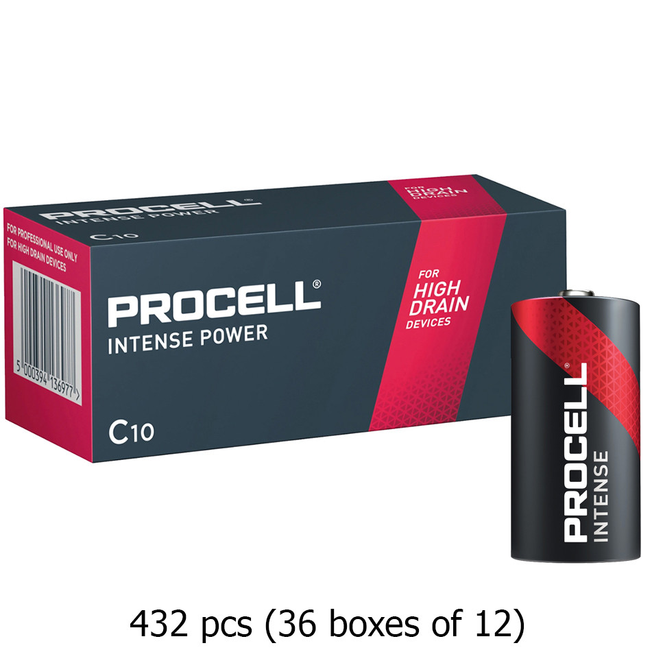 432-Pack C Duracell Procell Intense PX1400 Alkaline Batteries (36 Boxes ...