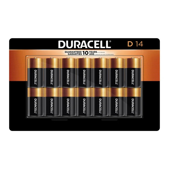 D Duracell Coppertop (MN1300) Alkaline Batteries (14 Pack)