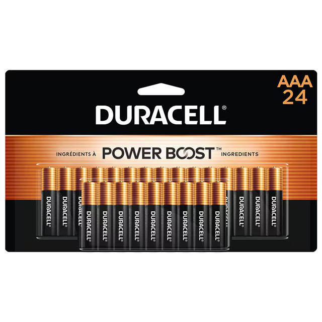 AAA Duracell Coppertop Powerboost Alkaline (MN2400) Battery - (24 Card)