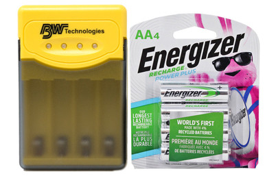 Quest Q2 Smart Charger + 4 AA Energizer Recharge 2300 mAh Batteries ...