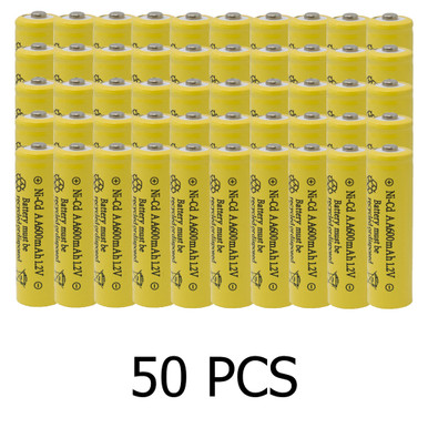 50-Pack AA NiCd 600 mAh Batteries