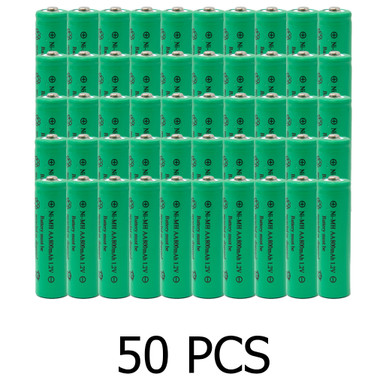 50-Pack AA NiMH 800 mAh Rechargeable Batteries