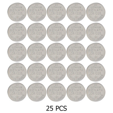 25-Pack CR1225 Renata 3 Volt Lithium Coin Cell Batteries