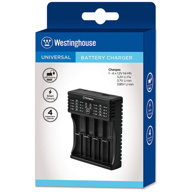 Westinghouse 4 Bay Universal Ni-Mh, Li-ion, LiFEp04 Smart Charger