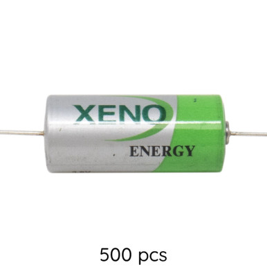 500-Pack Xeno XL-055F 3.6V 2/3 AA 1.65Ah Lithium Batteries with Axial Leads