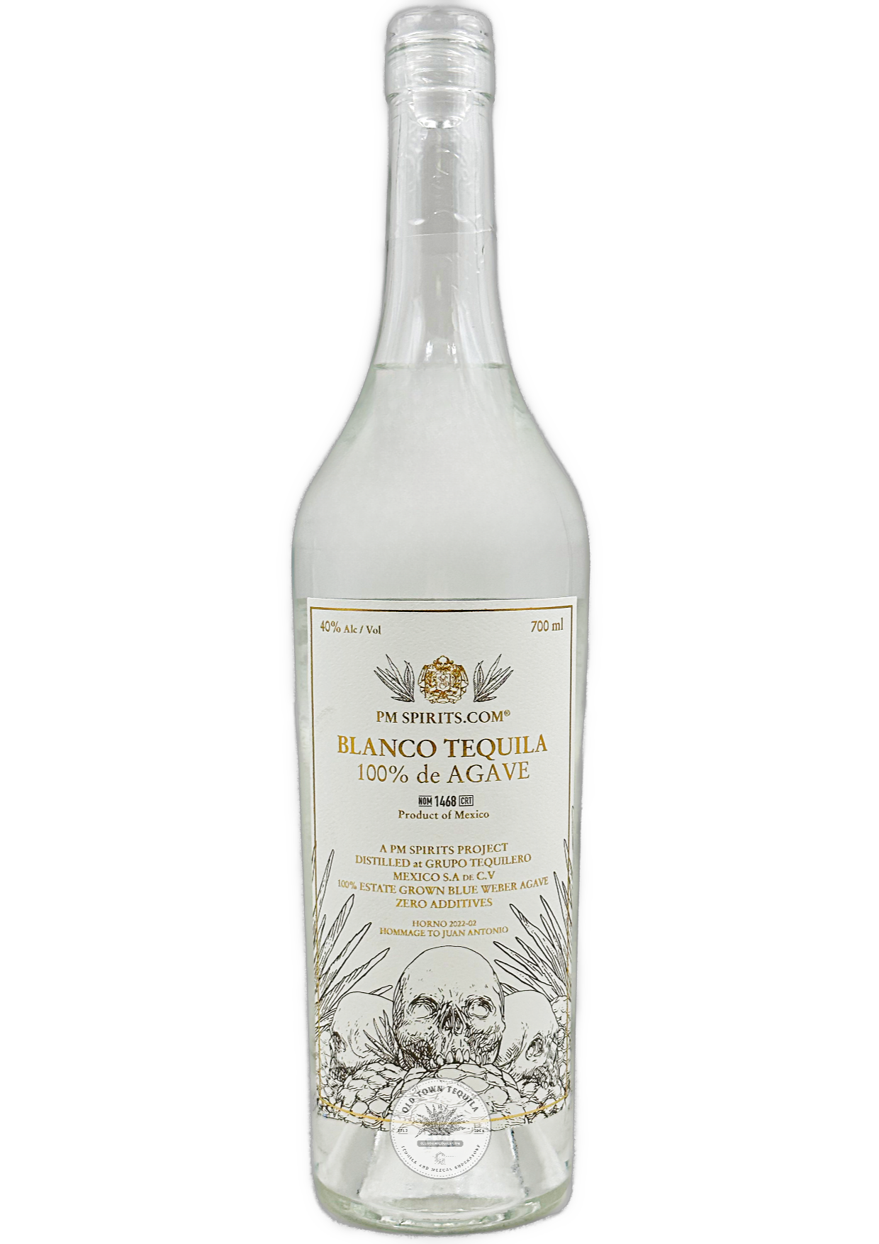 PM Spirits Blanco Tequila 40%ABV 700ml - Old Town Tequila