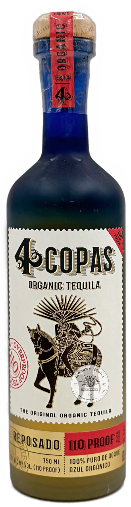 4 Copas Organic Blanco Tequila 110 Proof - Old Town Tequila