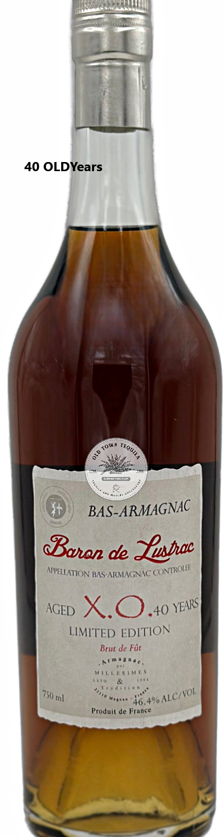 Baron de Lustrac X.O. 40 Year Old Bas Armagnac - Old Town Tequila
