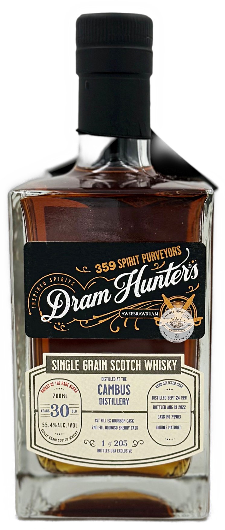 Dram Hunters Cambus 30 Year Single Grain Scotch Whisky 700ml - Old Town ...