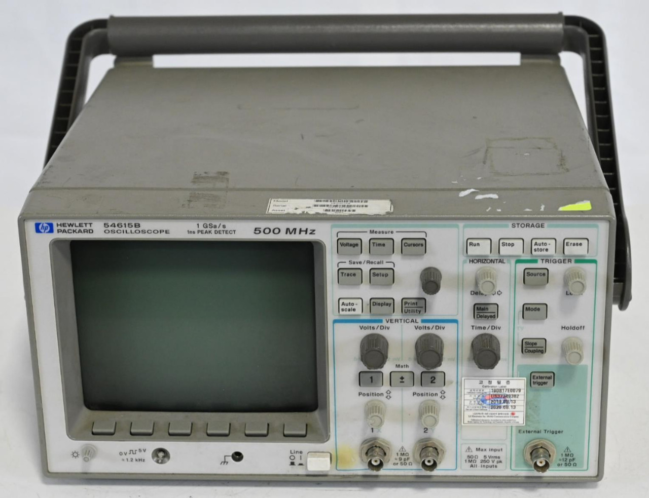 Hp Hewlett Packard 54615B, 500 Mhz, 2 Channel Oscilloscope - Industrial ...
