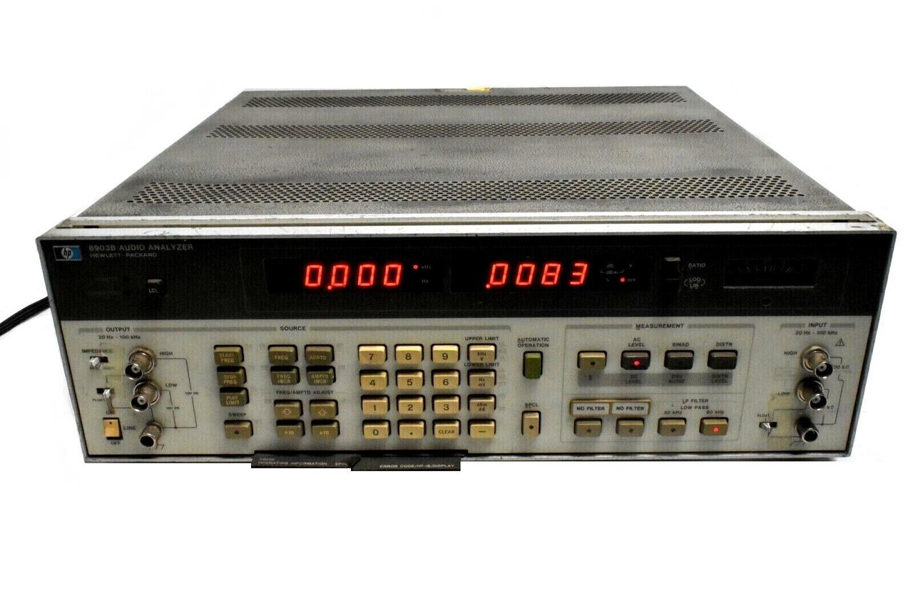 Hp Hewlett Packard Agilent 8903B Audio Analyzer 20 Hz To 100 Khz [Ref B ...