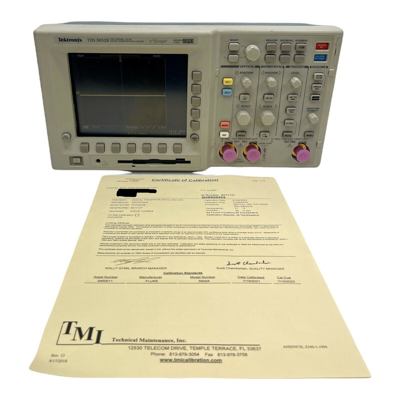 Tektronix Tds3052B 2 Channel Color Oscilloscope Calibrated - Industrial ...