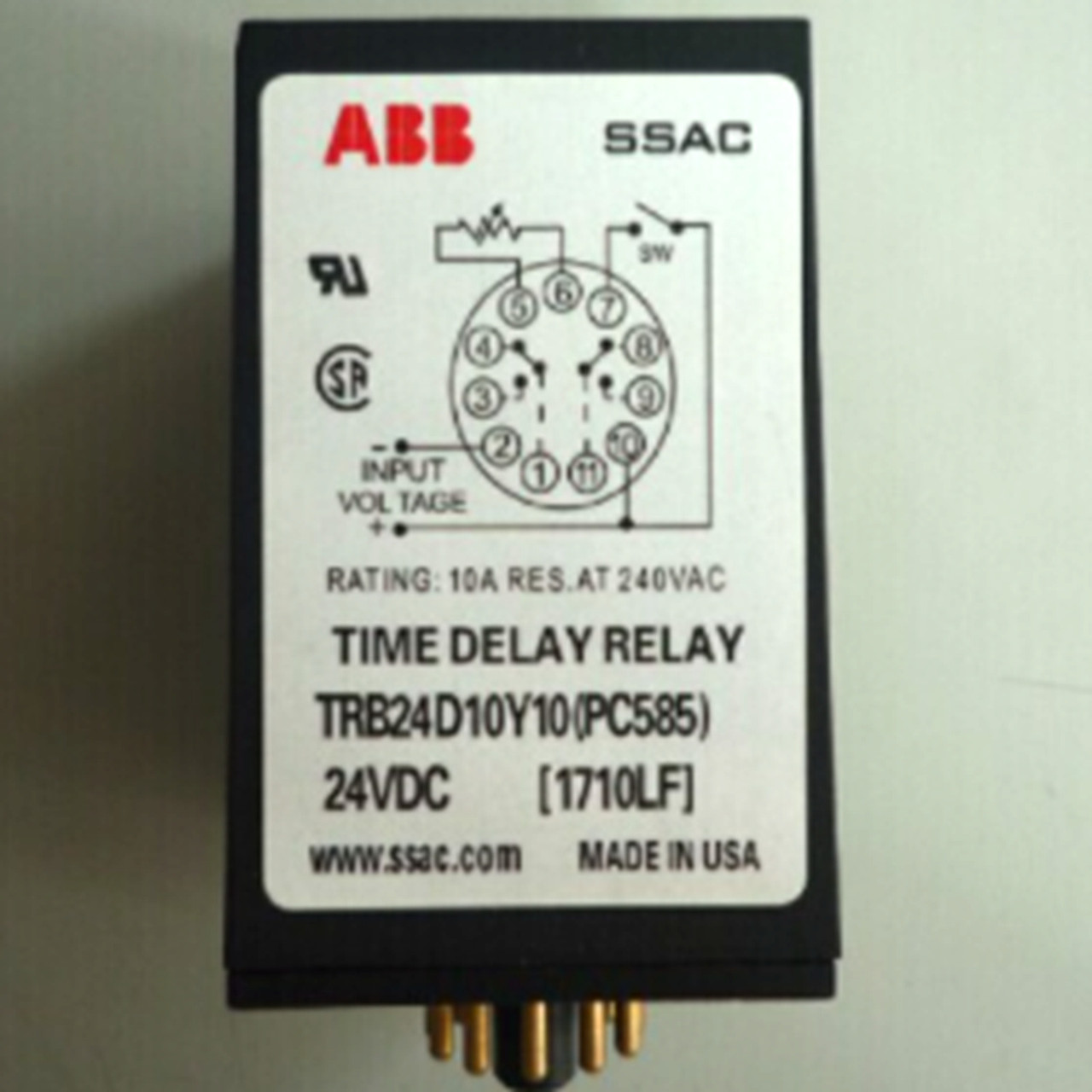 Abb Trb24D10Y10 Time Delay Relay 24Vdc - Industrial Lynx