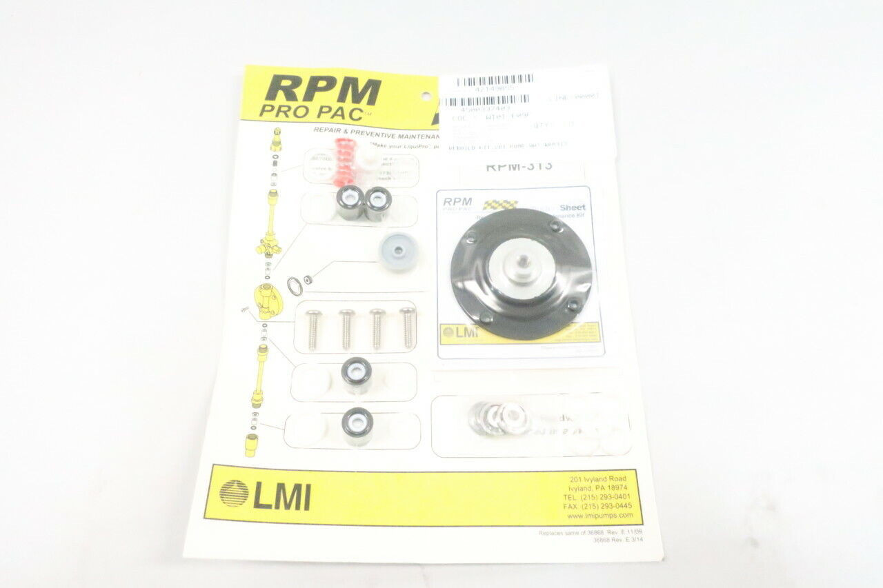 Lmi Milton Roy RPM-313 Rebuild/spare Parts Kit - Industrial Lynx