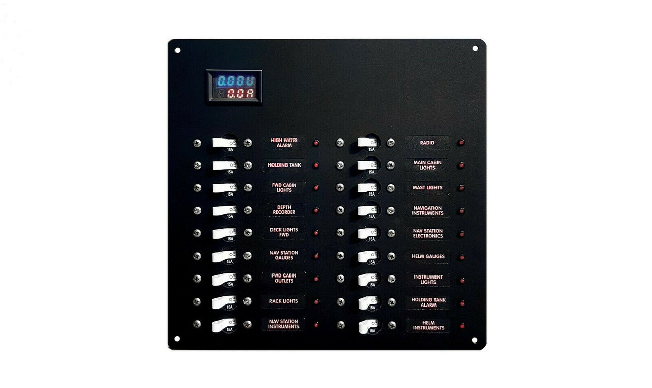 15A Ac Digital Power Distribution Panel, 18 Position Blue Sea Switches ...