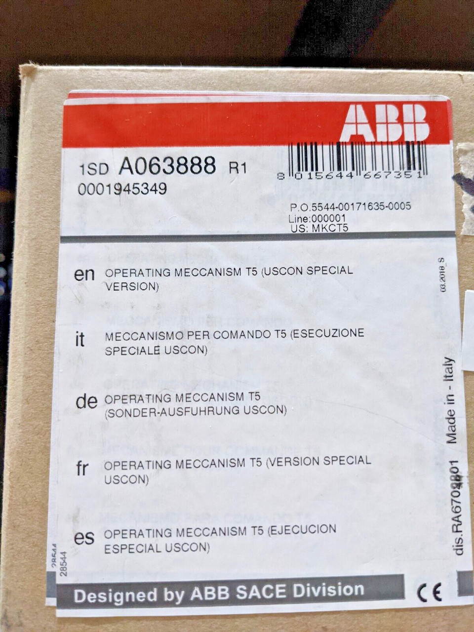 MKCS4 - Abb - MECHANISM KIT, FLANGE OPERATED SWITCH