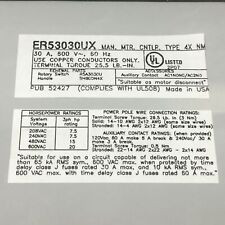 Eaton Er53030Ux Enclosed Rotary Disconnect Switch 30A 600Vac, 3-Pole ...