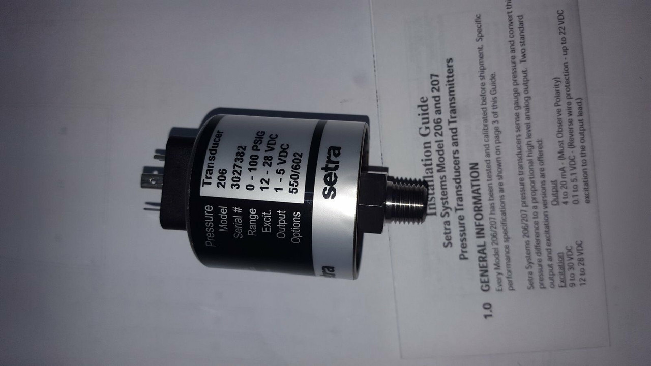 Setra 206 Pressure Transducer - Industrial Lynx
