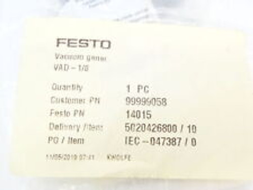 Festo Vad-1/8 Pneumatic Valve Vacuum Generator - Industrial Lynx