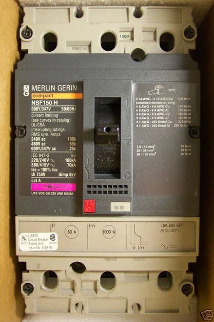 Merlin Gerin Nfhl36080 Circuit Breaker 80 Amp 3P - Industrial Lynx