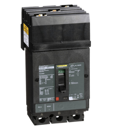 Hga36050 Square D I-Line Style Plug-In 50 Amp 3 Pole 600V 3 Ph Circuit Breaker - Industrial Lynx