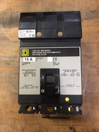 Fc34015 Square D 15A 480V 3P I-Line Circuit Breaker - Industrial Lynx