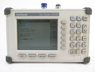 Anritsu S331D Site Master 25Mhz To 4Ghz, Option 29: Internal Power Meter, V 5.34 - Industrial Lynx