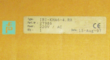 Pepperl Fuchs Iri Kha6 4.Rx K System Ident-I Interface Relay Module ...