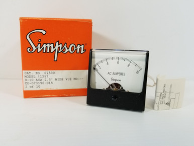 Simpson 02590 Model 1257 Gauge 0-10 Aca Amp Meter - Industrial Lynx
