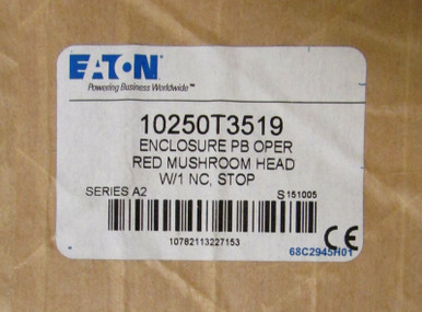 Eaton Cutler Hammer 10250T3519 Red Momentary Stop Push Button Station ...