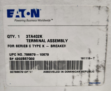 Eaton Cutler Hammer 3Ta402K Circuit Breaker Terminal Lug Kit K Frame ...