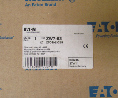 Eaton Moeller Zw7-63 Xtot063C3S 42-63 Amp Overload Relay - Industrial Lynx
