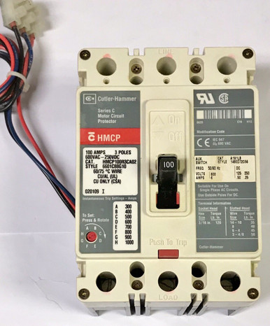 Cutler Hammer Hcmp100R3Ca02 100 Amp Hmcp Motor Circuit Protector 1A 1B ...
