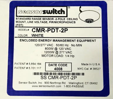 Sensor Switch Cmr Pdt 2P Ceiling Mount 2 Pole Occupncy Sensor Activity ...