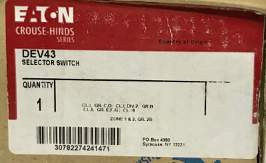 Crouse Hinds Dev43 Type Dev Selector Switch - Industrial Lynx
