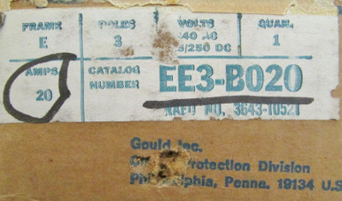 Ite Gould Ee Circuit Breaker 3 Pole 20 Amp 240V Ee3 B020 - Industrial Lynx