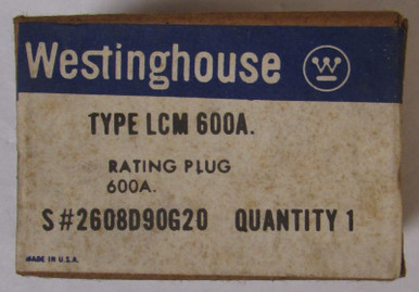 Westinghouse Type Lcm 600 Rating Plug 600 Amp 2608D90G20 - Industrial Lynx
