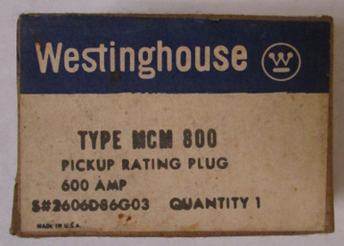 Westinghouse Type Mcm 800 600 Amp Rating Plug 2606D86G03 - Industrial Lynx