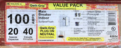 Square D Hom2040M100Pqcvp 100 Amp 20 Space 40 Circuit Breaker Panel ...