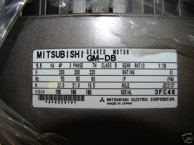 Mitsubishi Gm-Db 5.5Kw Geared Motor Class B - Industrial Lynx