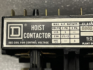 Square D 8965-R01S2 Hoist Contactor, 110/120Vac Coil, 1Hp Max ...