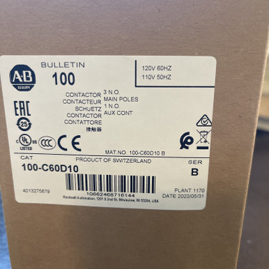 Allen Bradley 100-C60D10 120V Contactor - Industrial Lynx